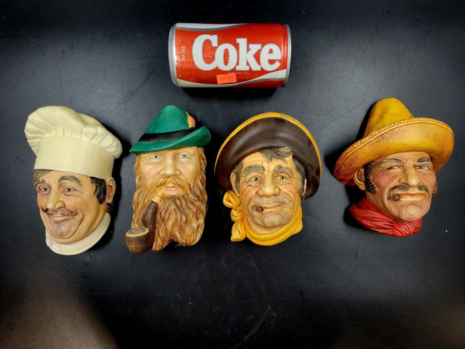 Vintage Chalkware Heads Made In England