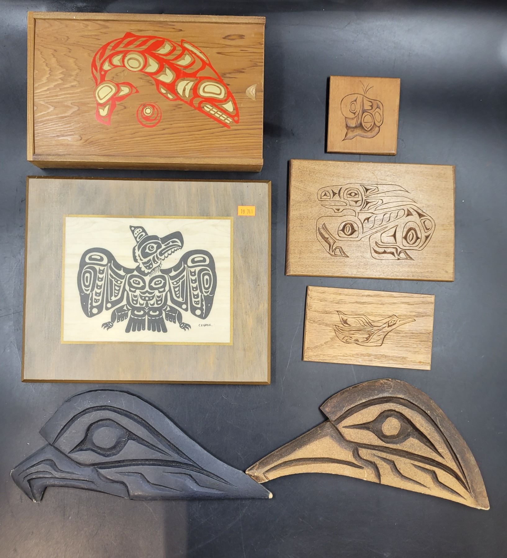 Carved Native Decor and Storage Boxes