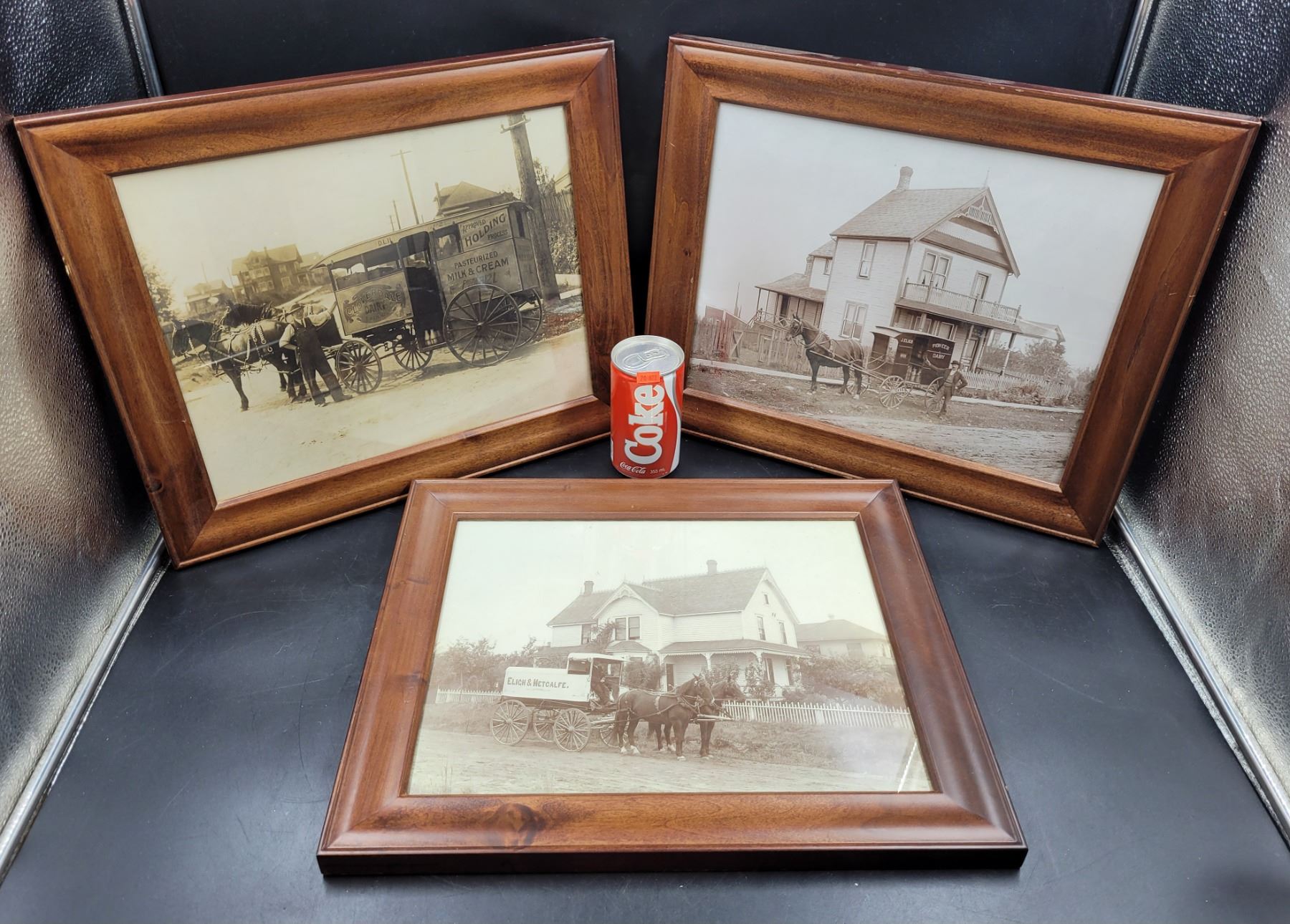 Vintage Wooden Framed Photographs