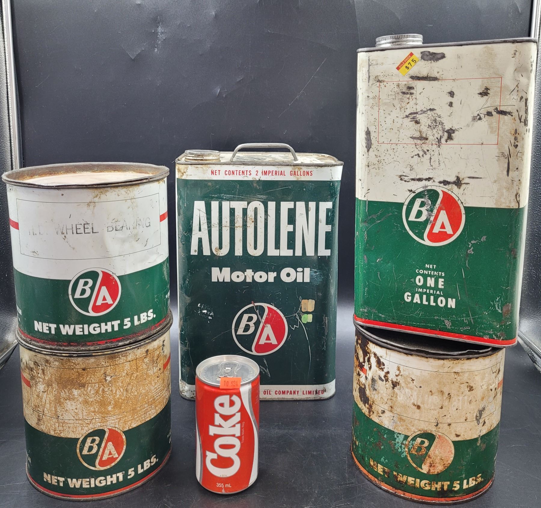 Vintage BA Oil and Grease Cans