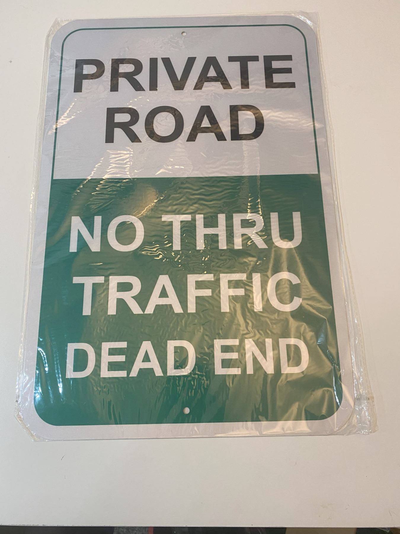 PRIVATE ROAD NO THRU TRAFFIC SIGN 12 BY 18 DEAD END SIGN RUST FREE ...