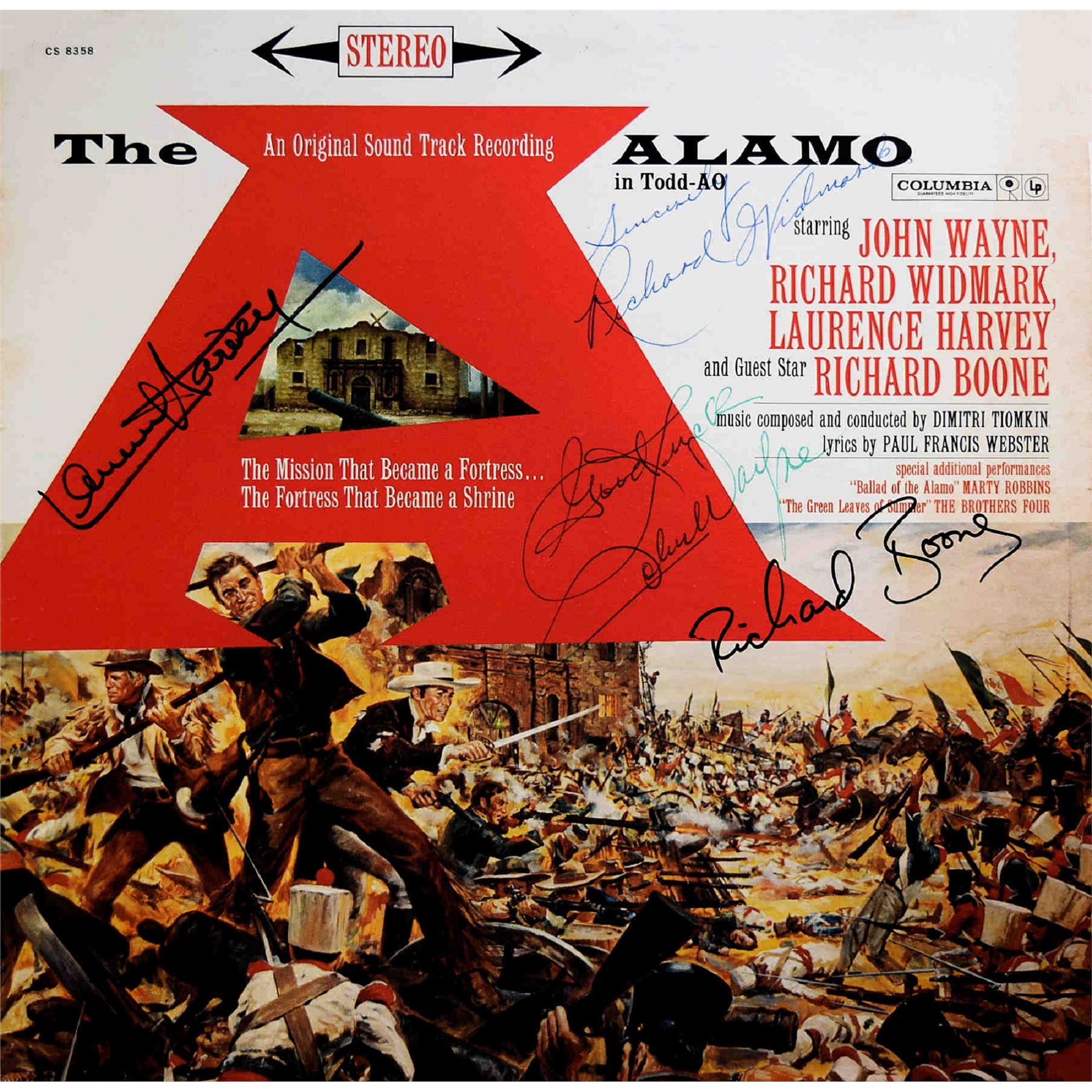 John Wayne signed The Alamo Original Soundtrack