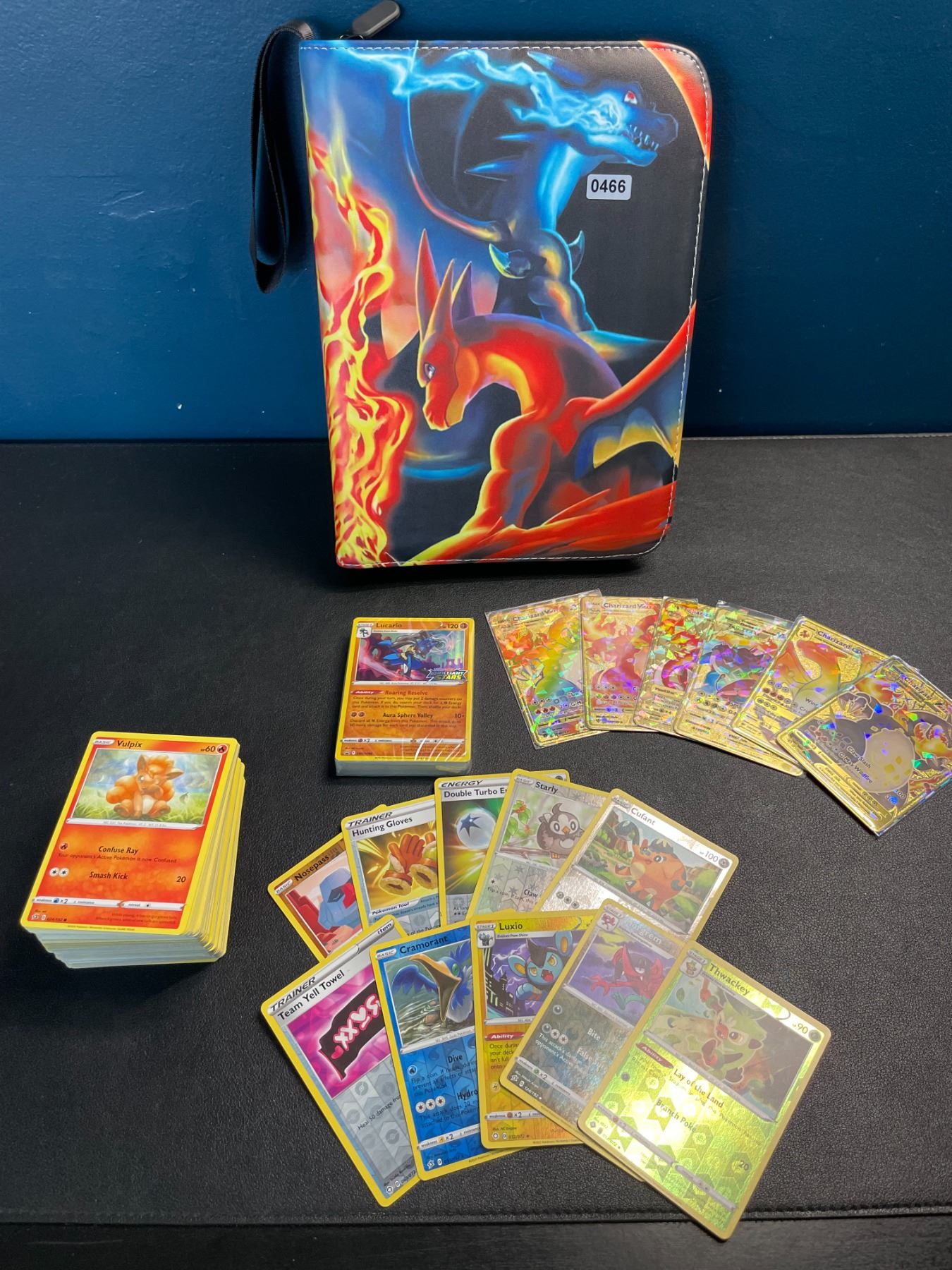 Lot of 1 Leather Pokemon Binder + 140 Authentic Pokemon Cards (10 Shiny ...