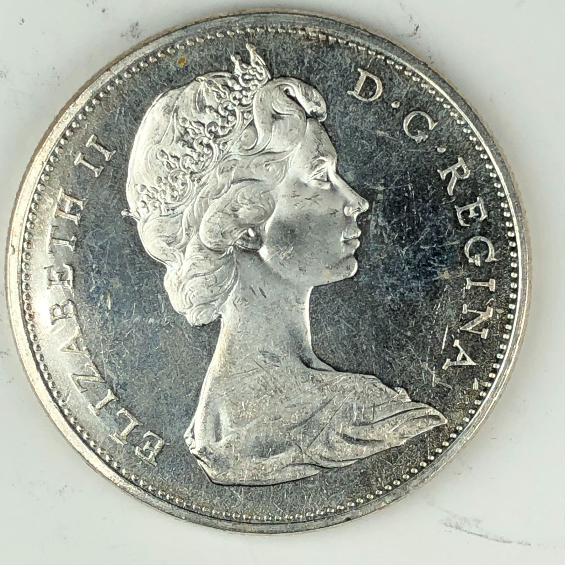 1965 Queen Elizabeth II Canadian Silver Dollar UNC