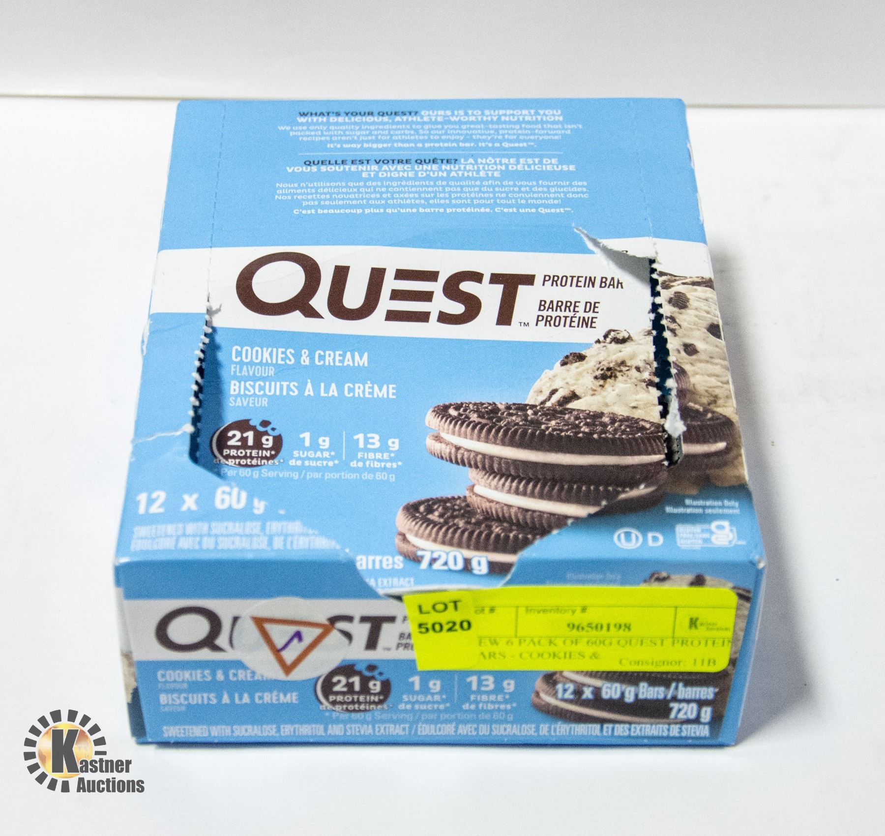 New 6 Pack Of 60g Quest Protein Bars Cookies And Kastner Auctions