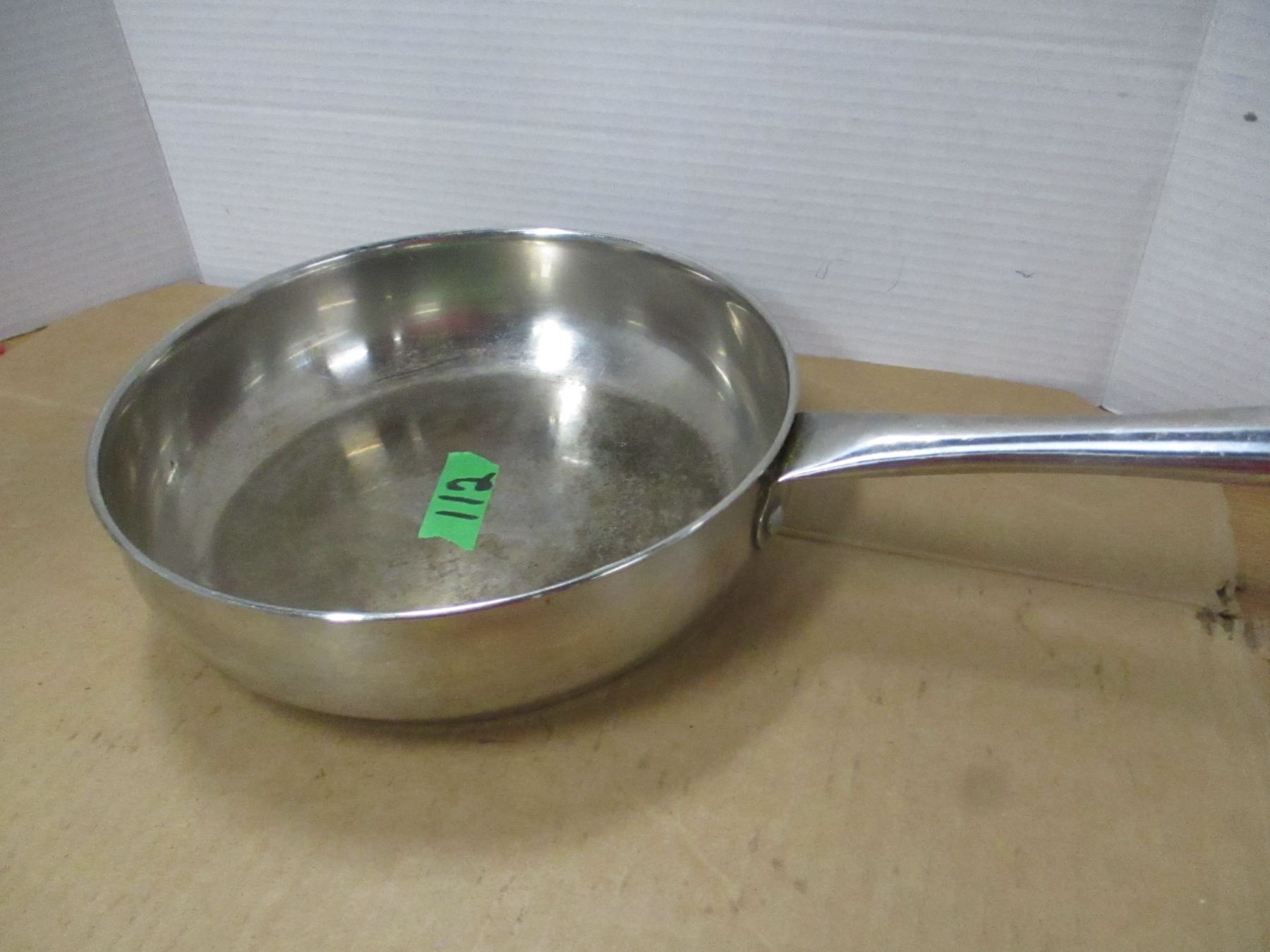 ESTATE: 10" USED STAINLESS STEEL FRYING PAN