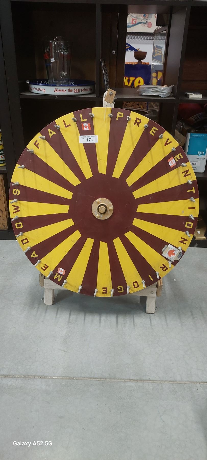 Large spinning raffle wheel (approx 28in diameter)