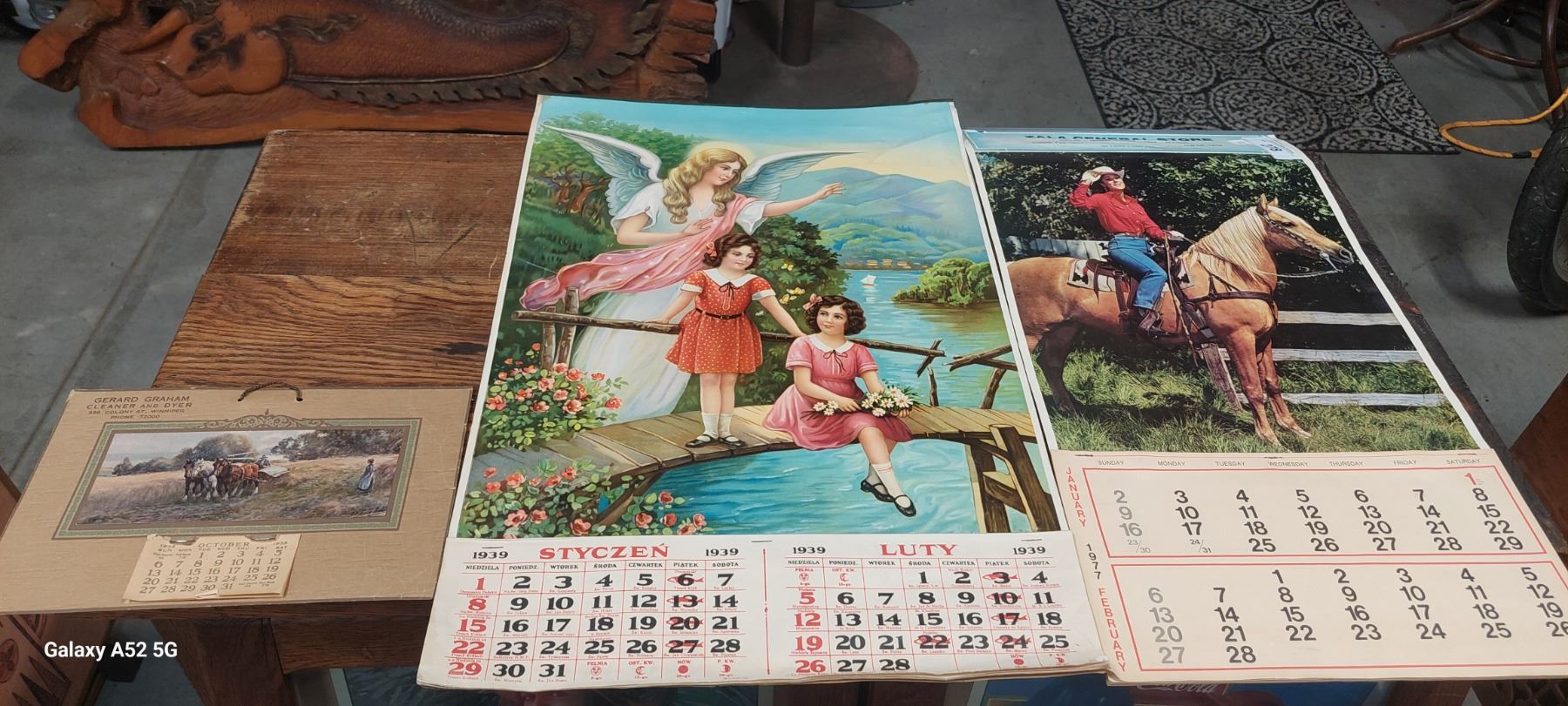 3 Vintage calendars 1935, 1939, 1977