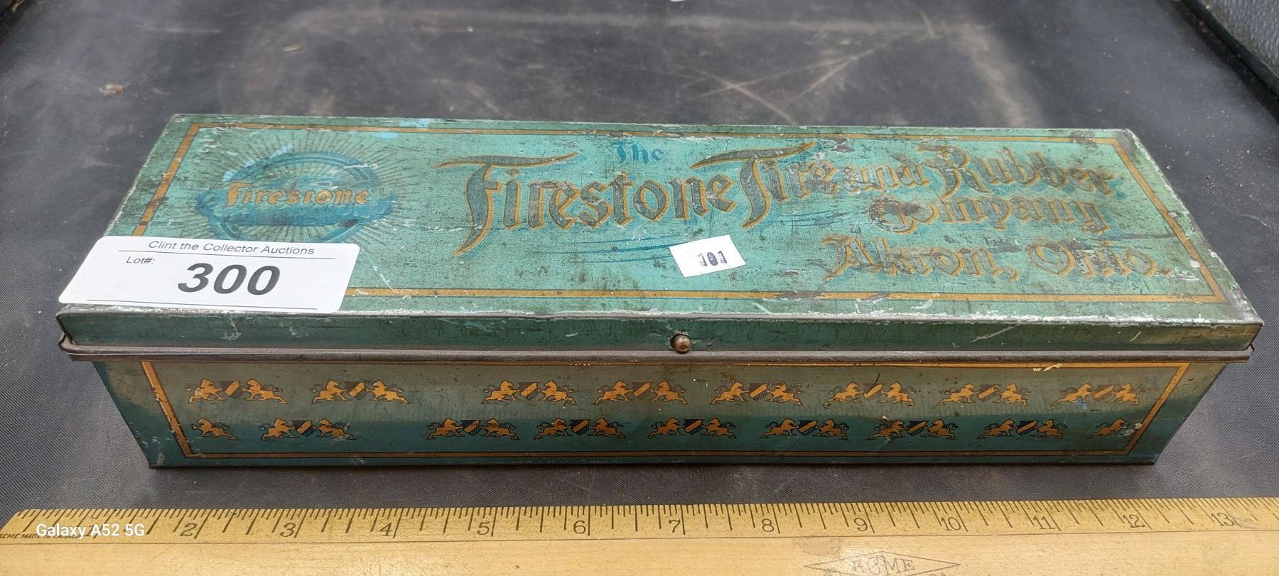 Extremely rare Firestone tire repair kit tin, early 1900s (approx 12in ...
