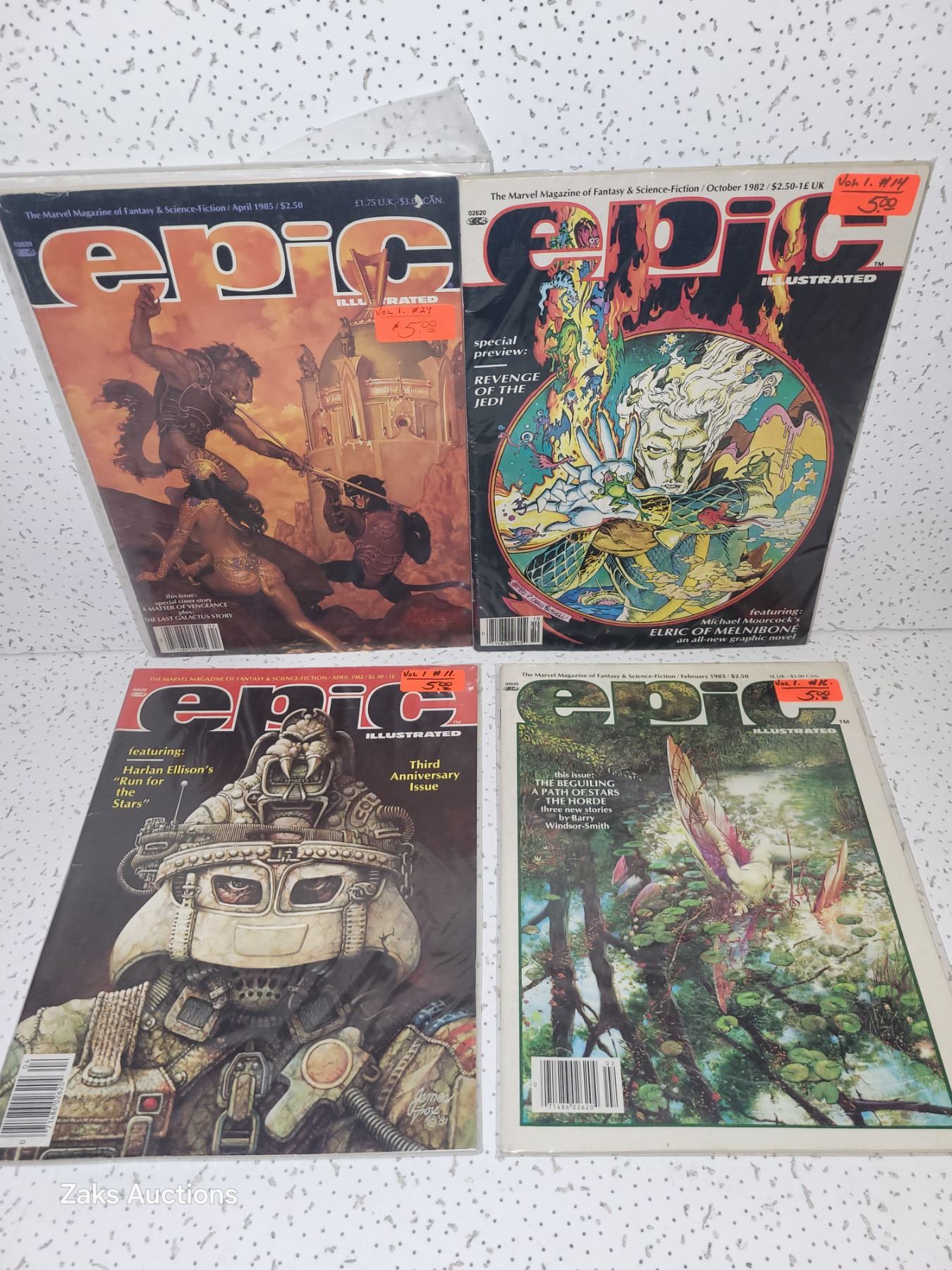 Lot of 4 Vintage Epic Comic Books - 1982, 1982, 1983, 1985