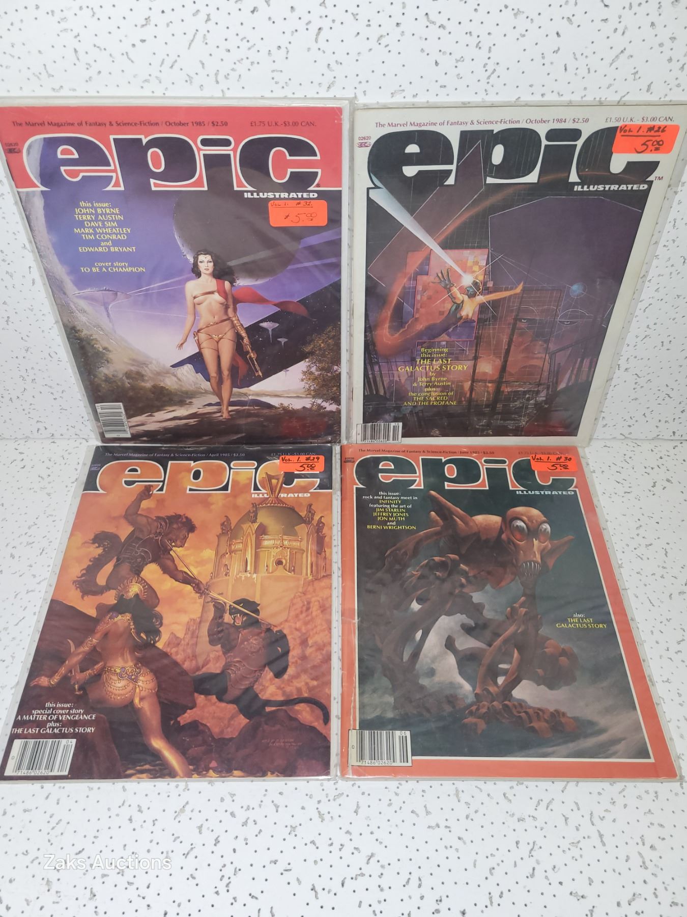 Lot of 4 Vintage Epic Comic Books - 1984, 1985, 1985, 1985