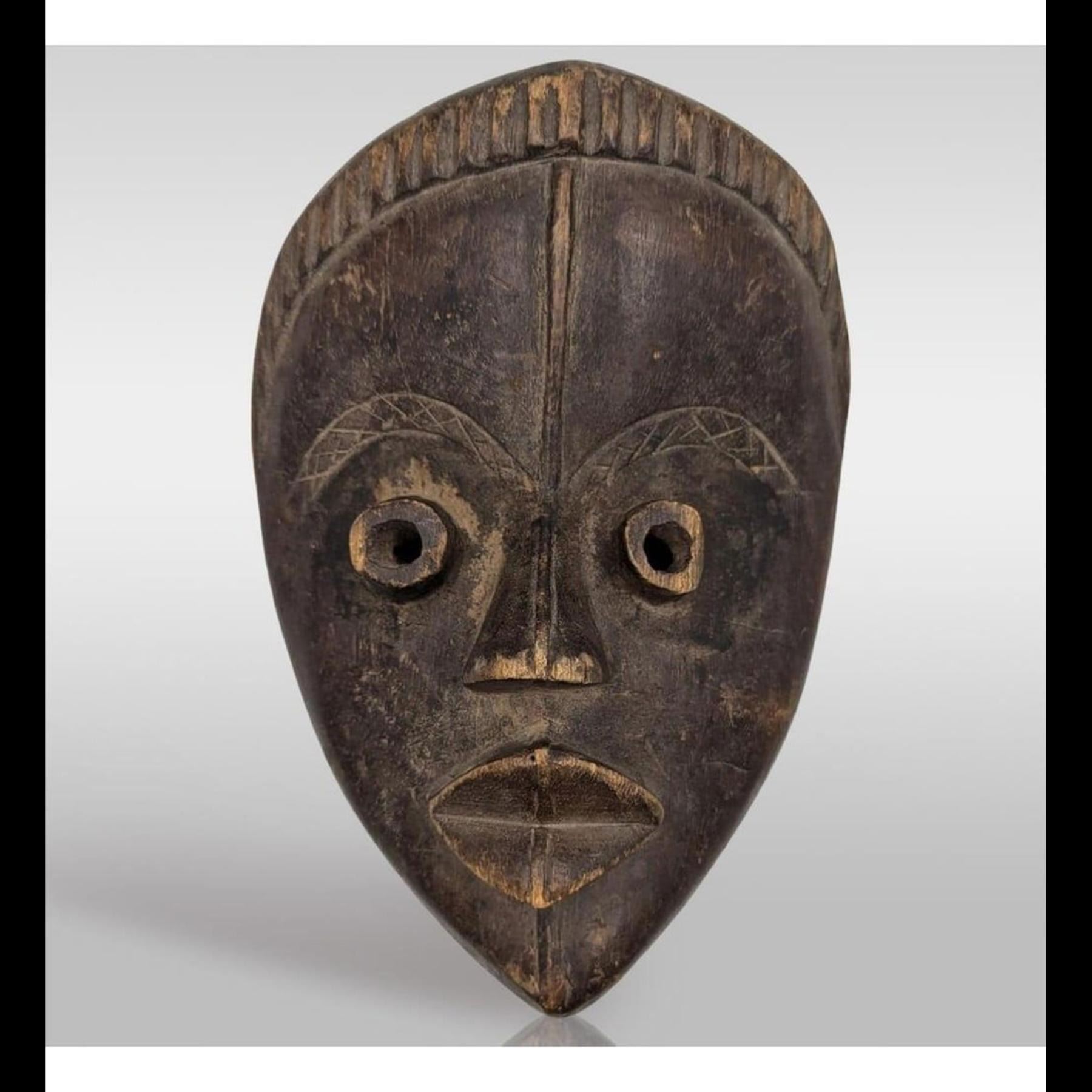 Vintage Carved Wood African Tribal Cameroon Mask