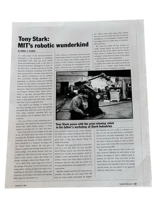 Iron Man (2008) - Tony Stark Magazine Page (Smart Money)