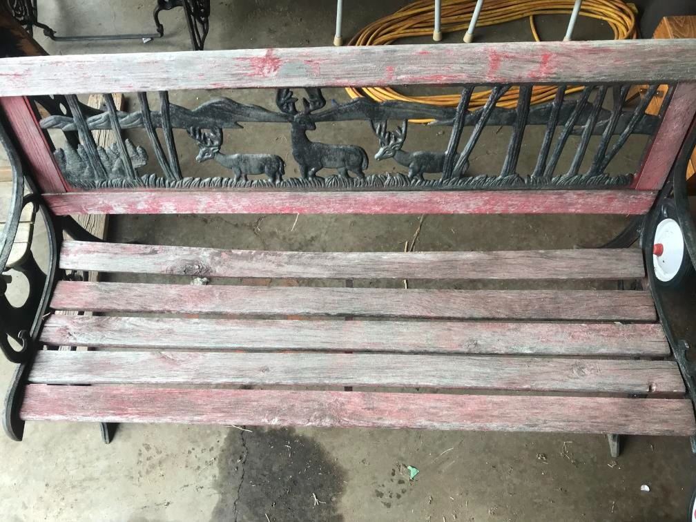 Vintage cast iron deer theme bench