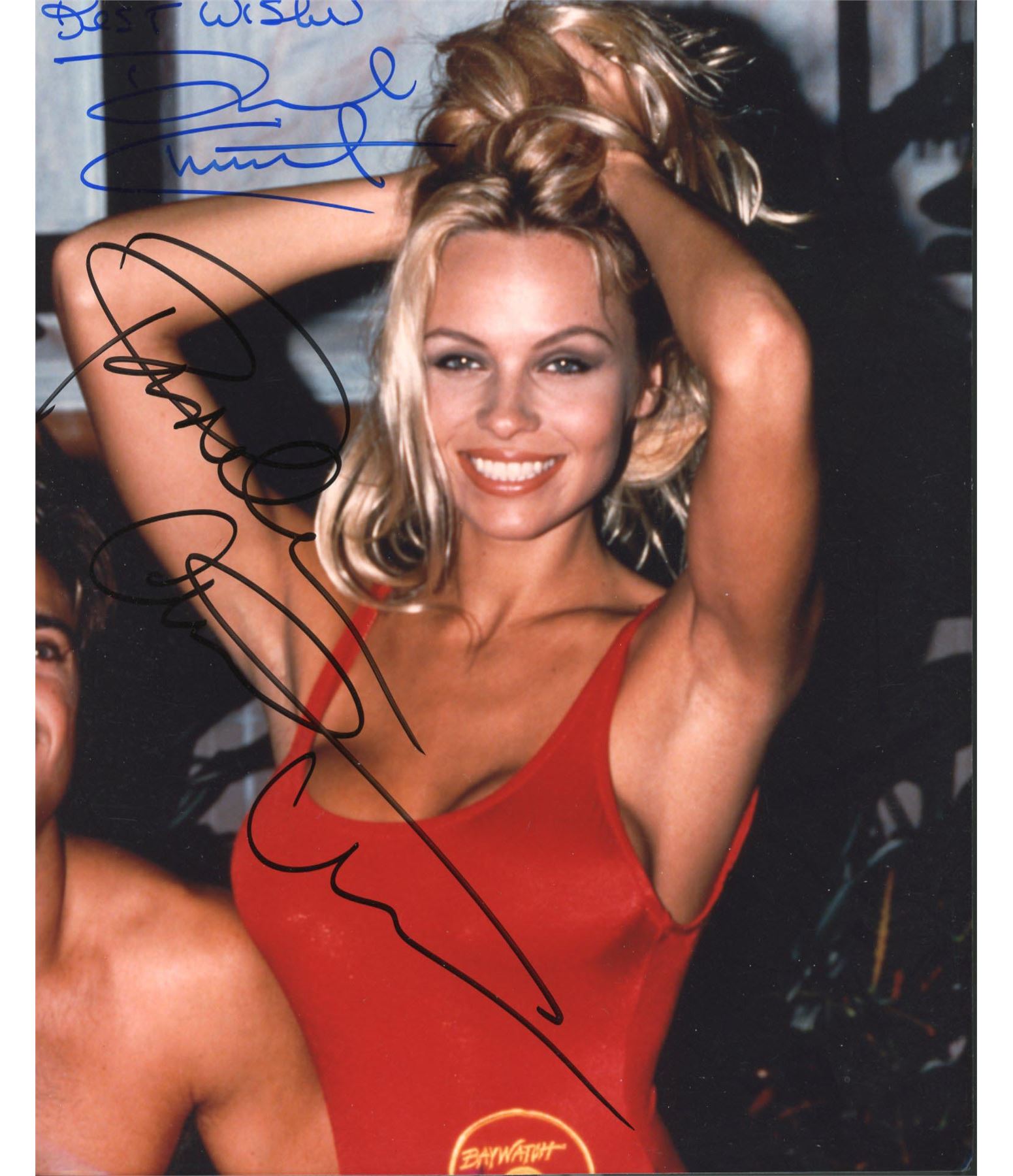 Pamela Anderson David Charvet signed Baywatch photo