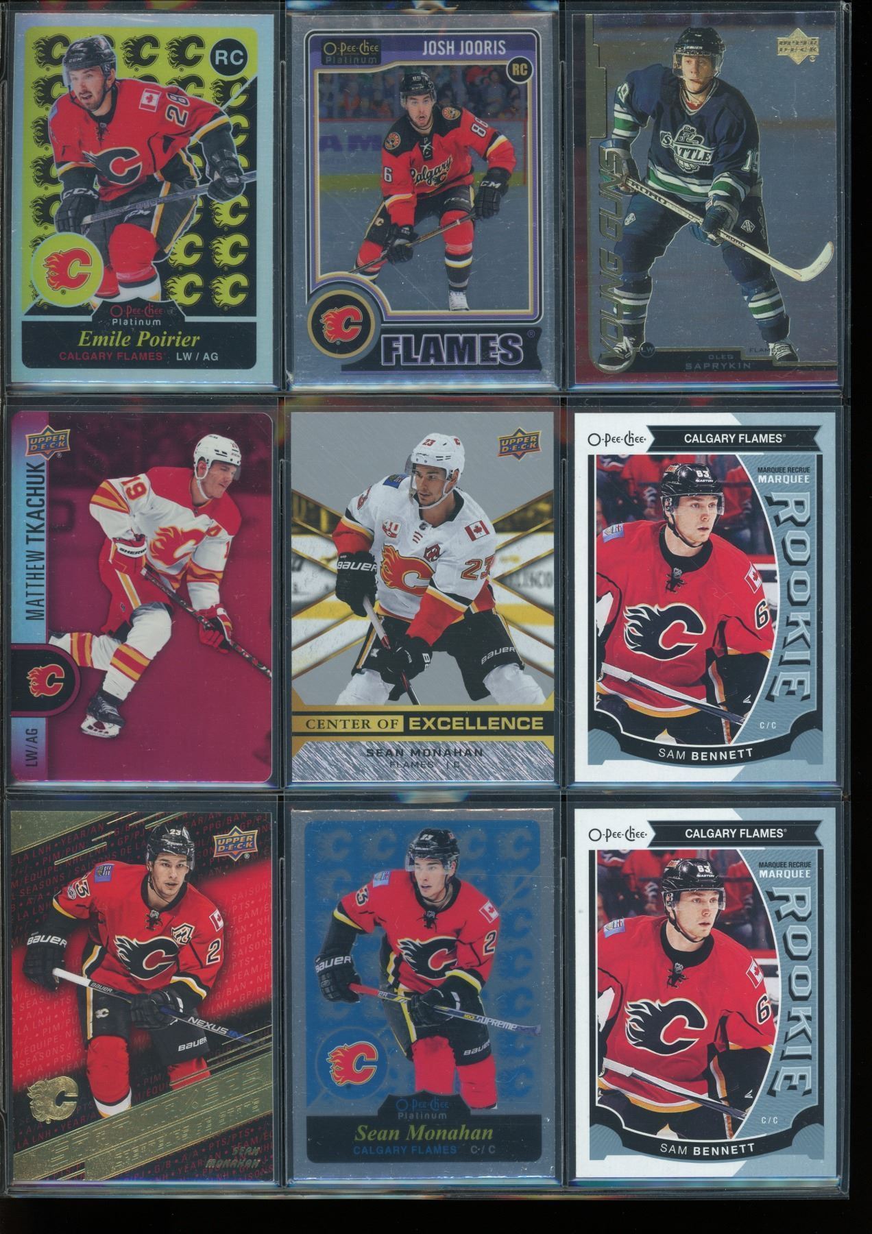 9 NHL Calgary Flames Rookie & Insert Cards