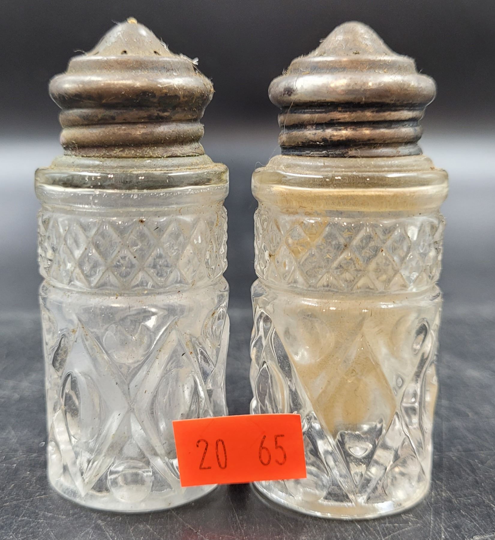 Vintage Silver Cap Salt and Pepper Shakers