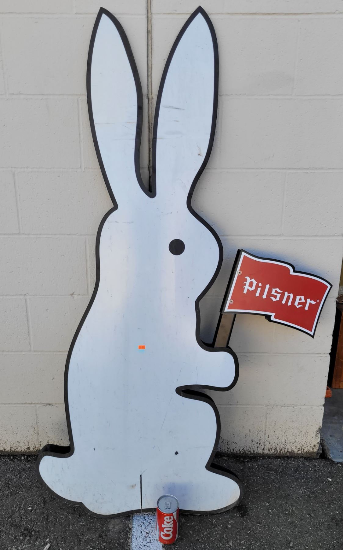 Large Tin Pilsner Advertising Bunny