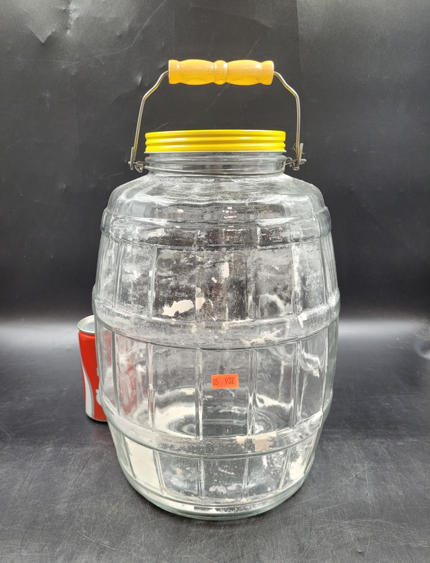 Vintage Glass Barrel Jar