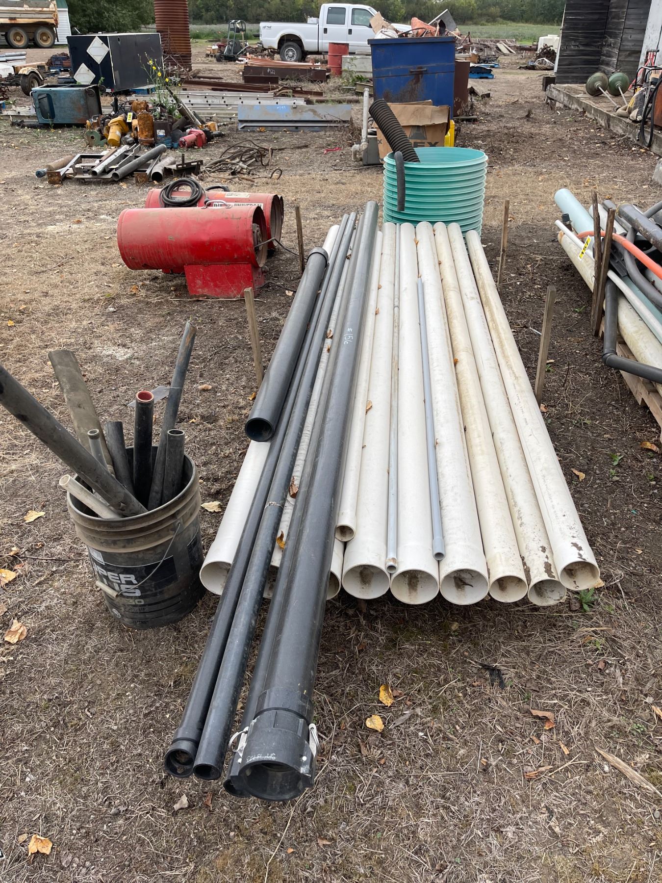 Plumbing pipes, 2 inch ABS, 3 inch ABS & 4 inch PVC sewer pipe
