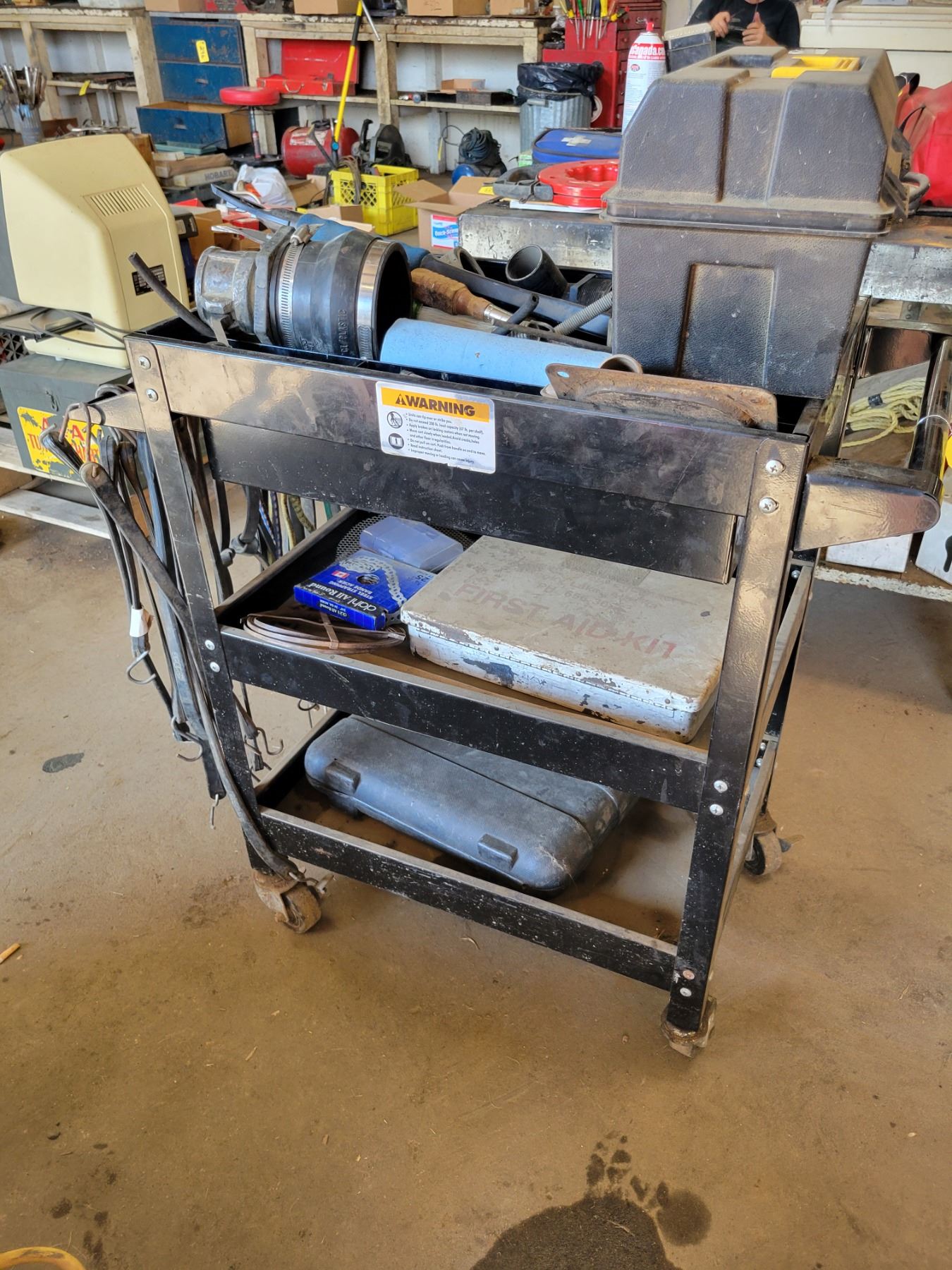 Rolling tool tray c/w misc. items