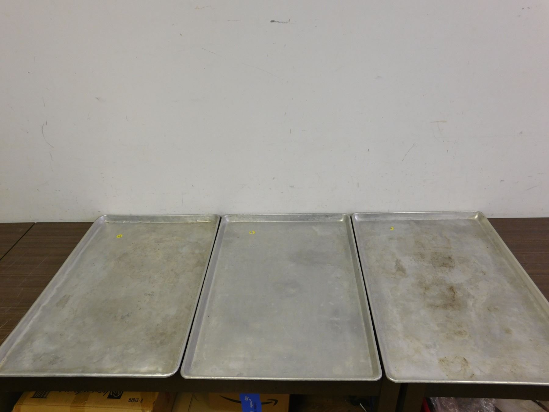 Lot of 3 Large Industrial Commercial Metal Baking / Kitchen Sheets ...