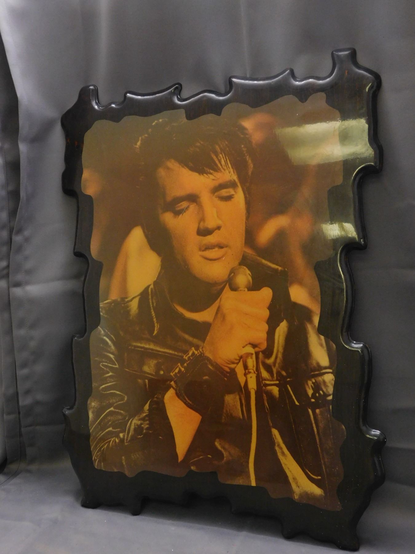 Large Wooden Epoxy Elvis Photo Wall Decor Vintage Retro