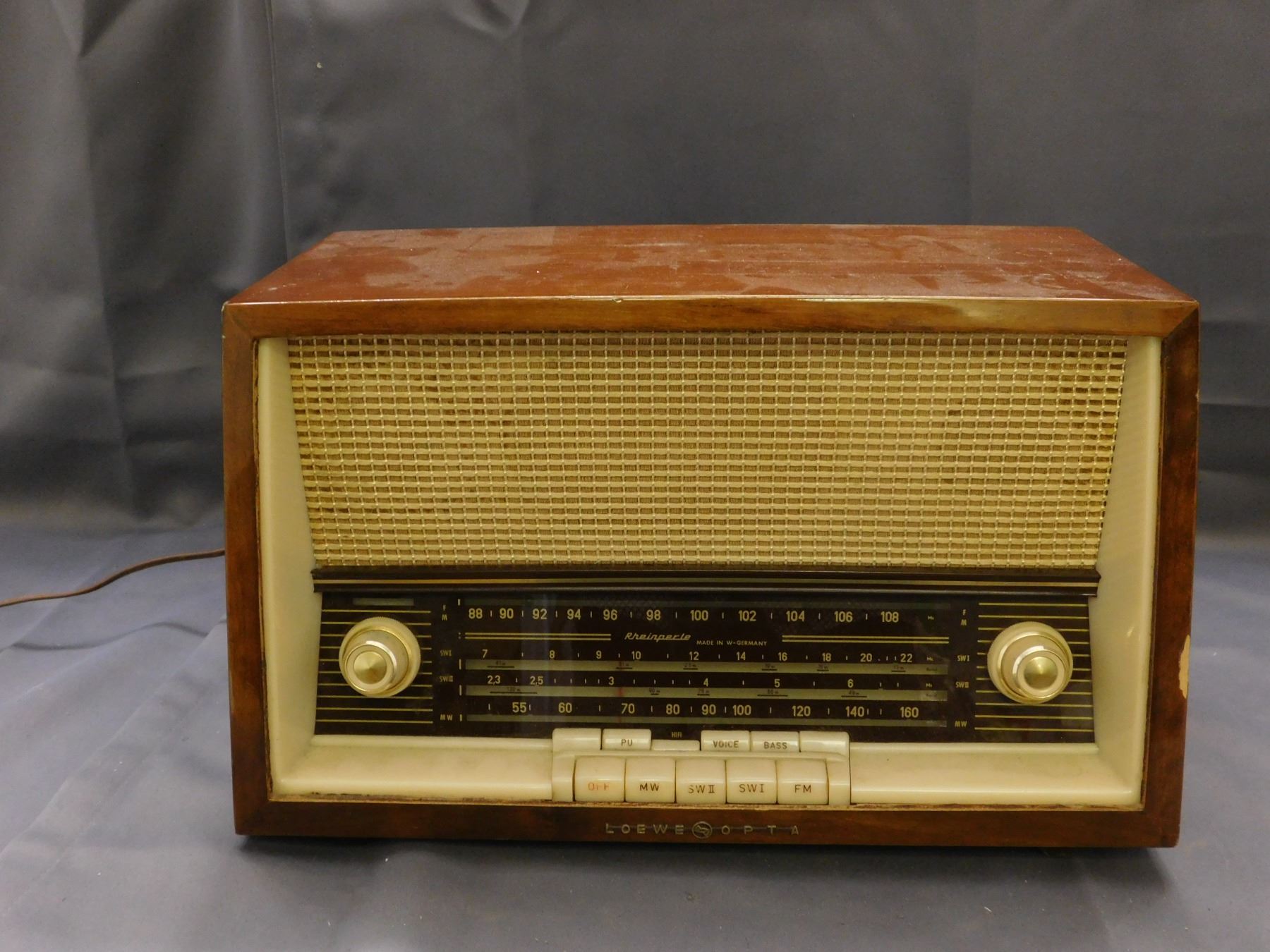 1961 LOEWE OPTA 6731A Vintage West Germany Planet Tube Radio Short Wave ...