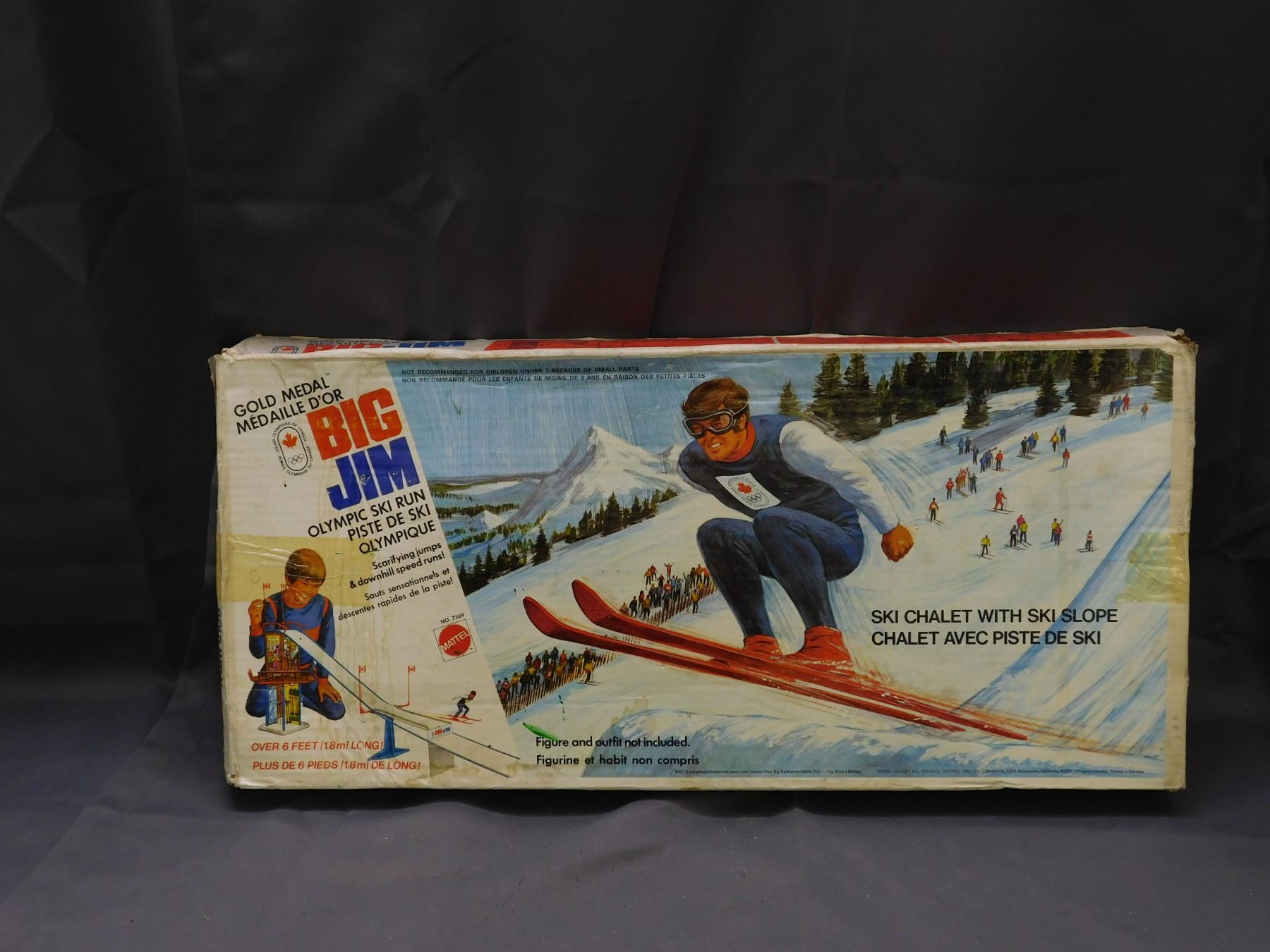 Big Jim Olympic Ski Run Ski Chalet w Ski Slope Mattel Playset