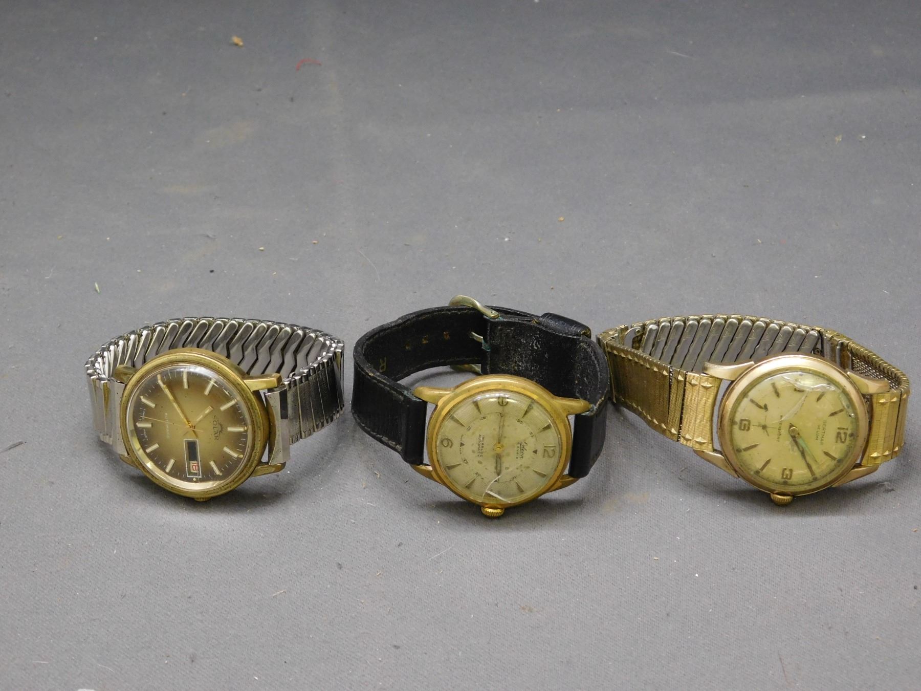 Lot of 3 Vintage Mens Mechanical Watches Odeon Ruby, Solar Automatic ...