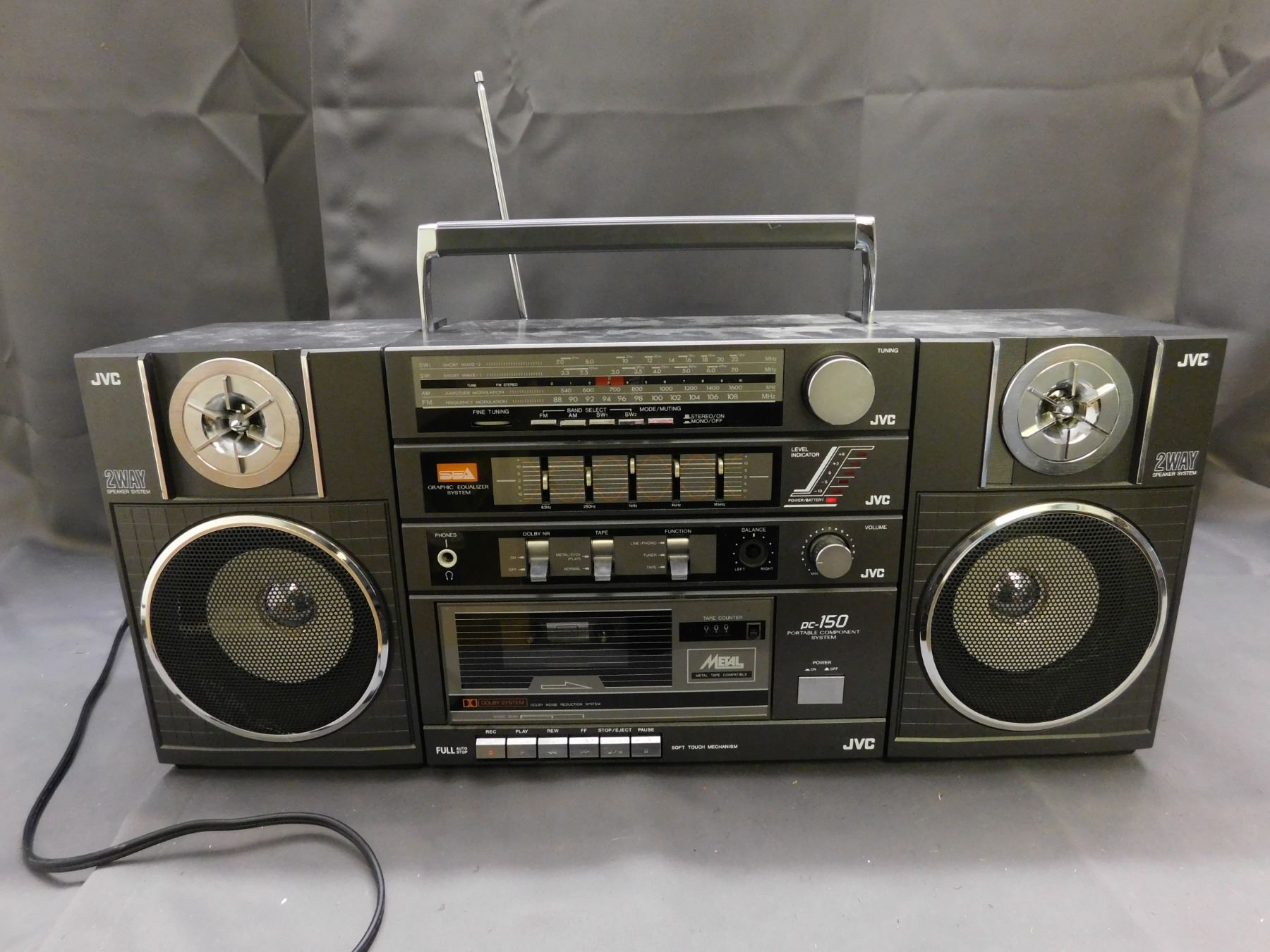 JVC 2-Way Speaker System Ghettoblaster Boom Box Radio