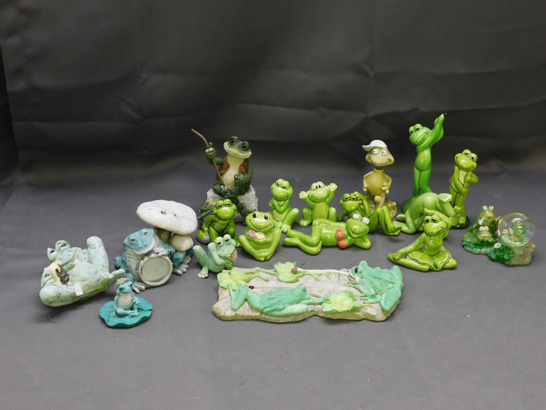 Lot of Ceramic Frog Sculptures Figures