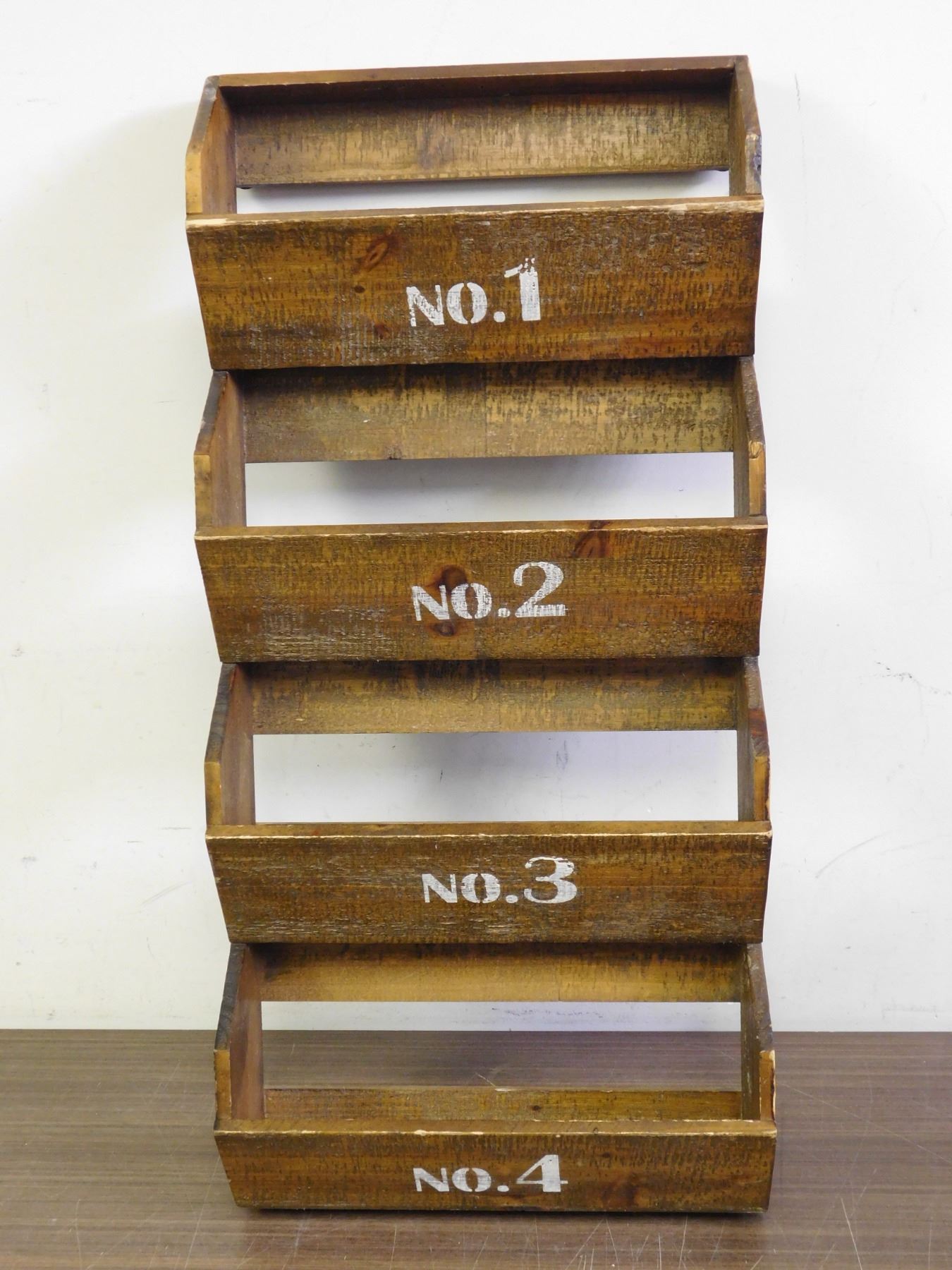 Vintage Style Wooden Mail Sorter Letter Organizer No 1-4 Wall Hanging Decor