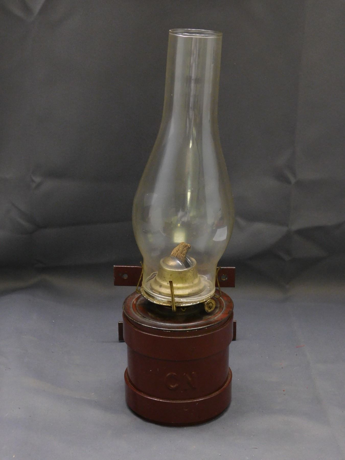 CN Railroad Lamp Kerosene Caboose Lantern Wall Mount w Shade