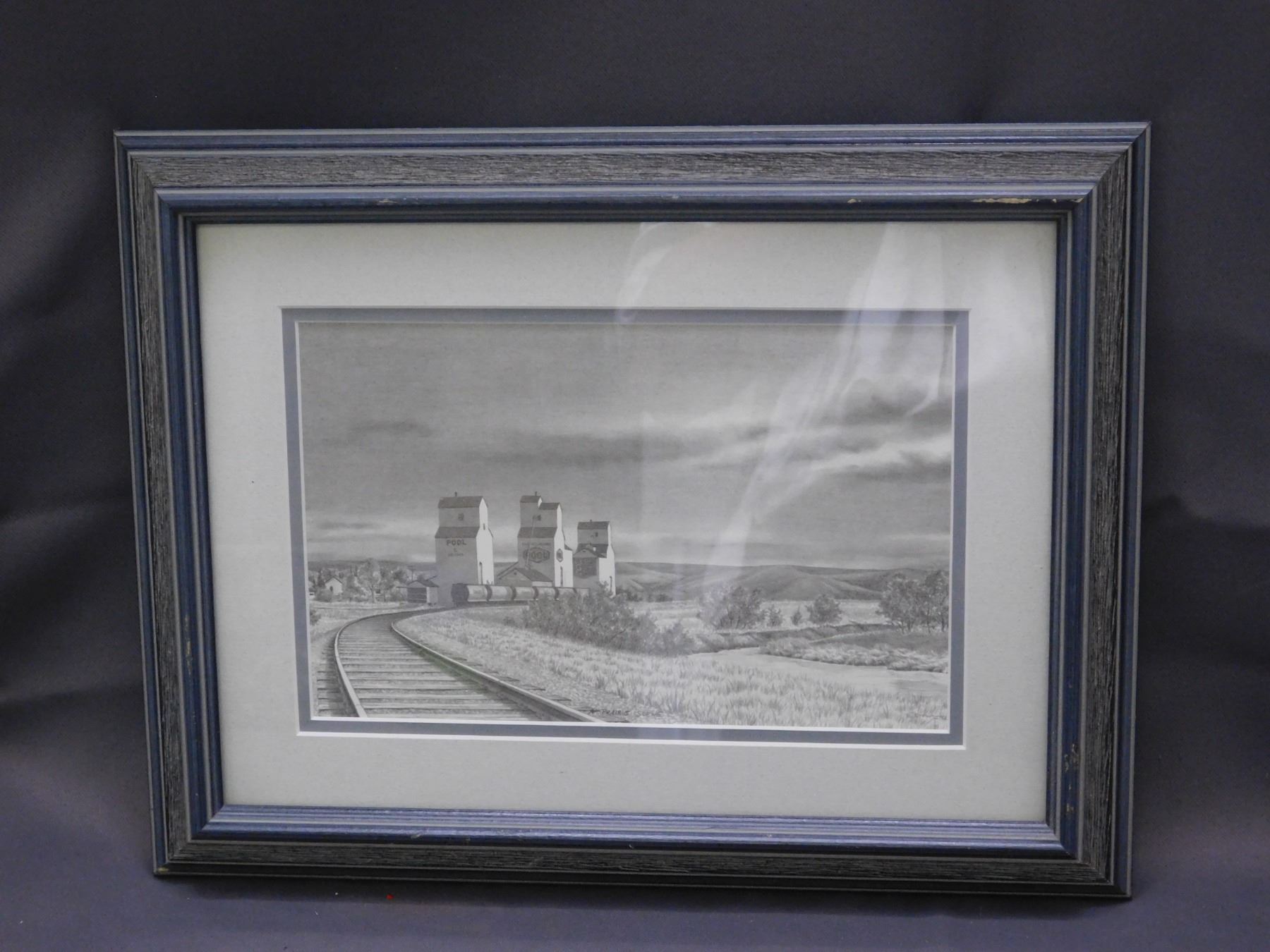 "A Prairie Scene" by Bernie Brown Pencil Sketch Art Print, Framed 10x12