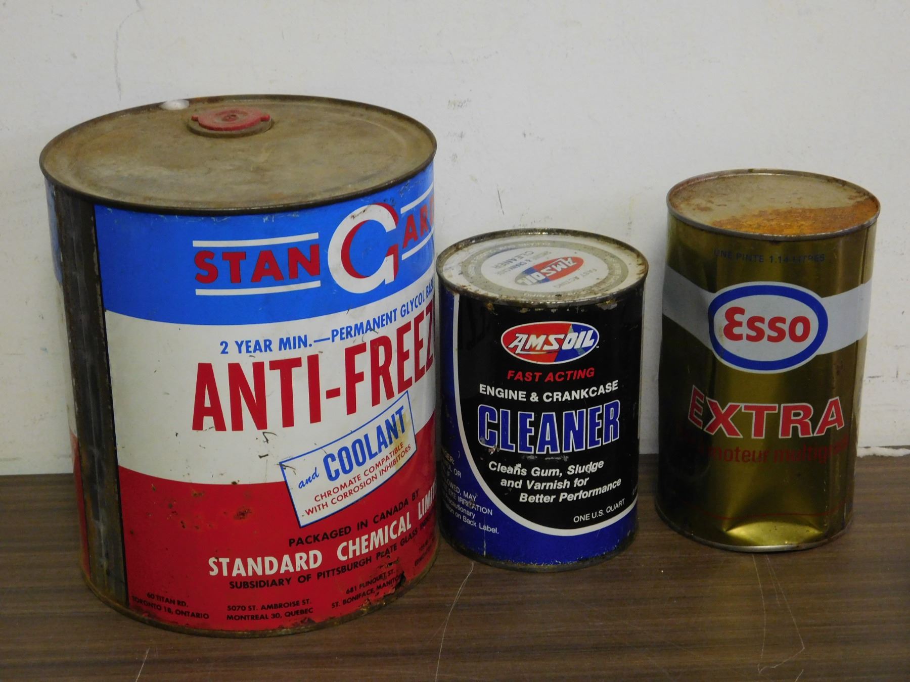 1x Full Vintage Esso Extra Oil Can, Empty Ams Oil Engine & Crankcase ...