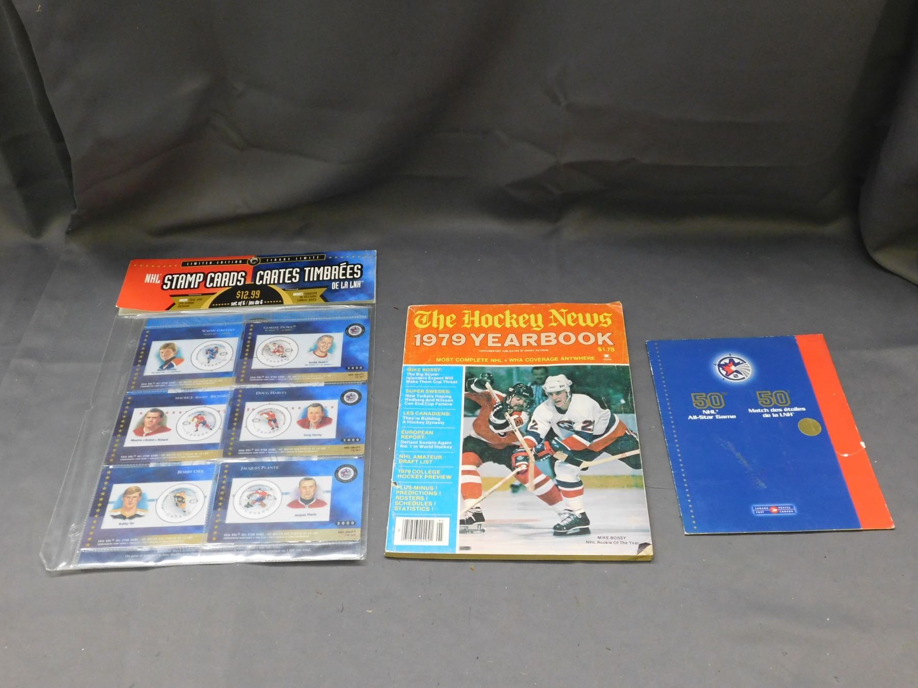 Lot of 3 NHL Stamp Cards Limited Edition Set, The Hockey News 1979 ...