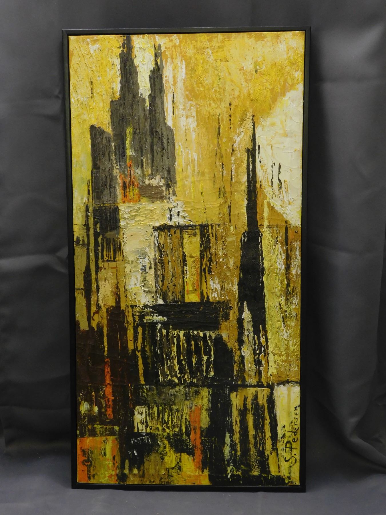 Heavy Palette Original Canvas Painting Framed, Artist Signed S ...