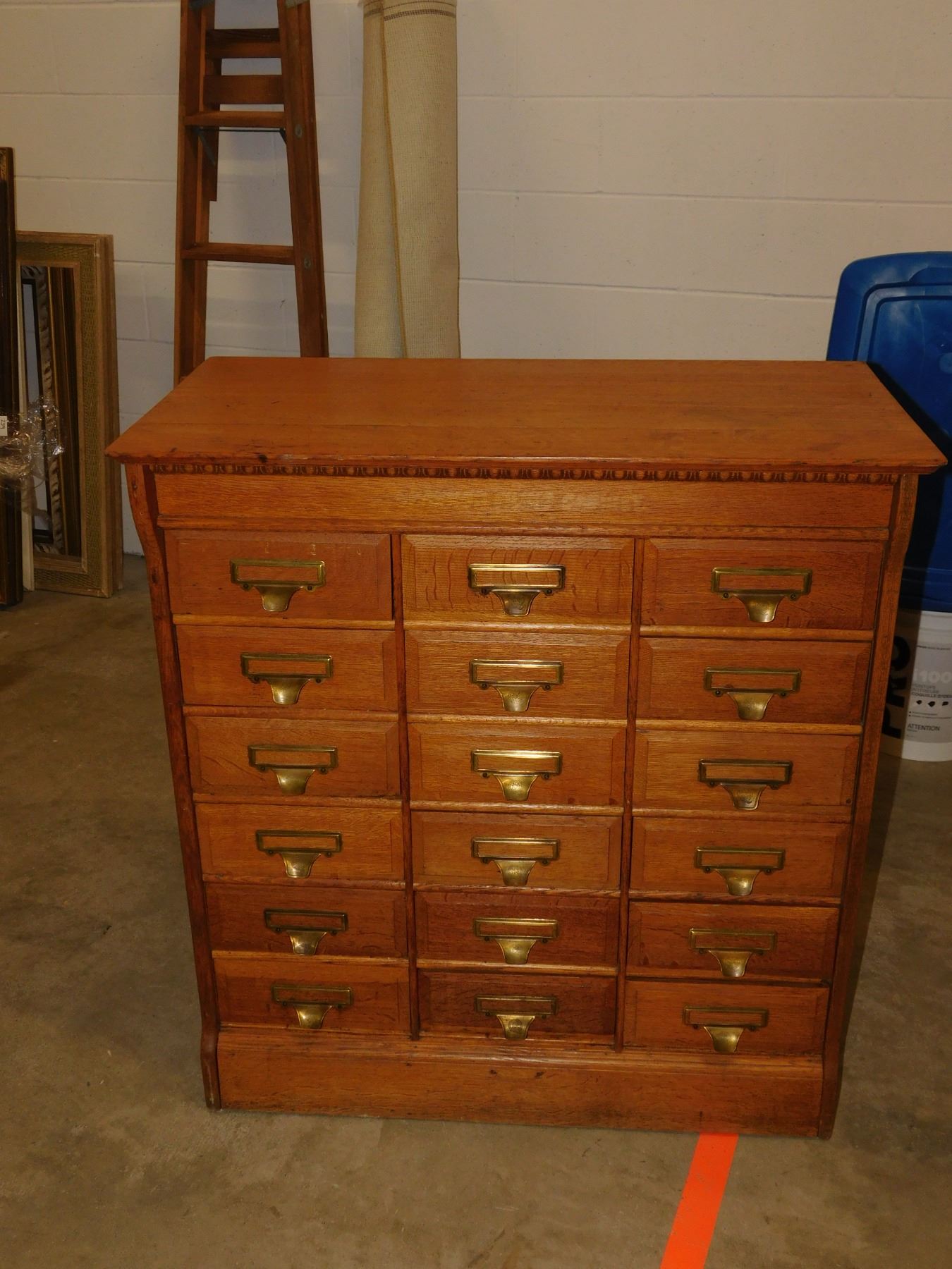 Antique Shannon Letter Filing Cabinet Solid Oak Card Catalogue