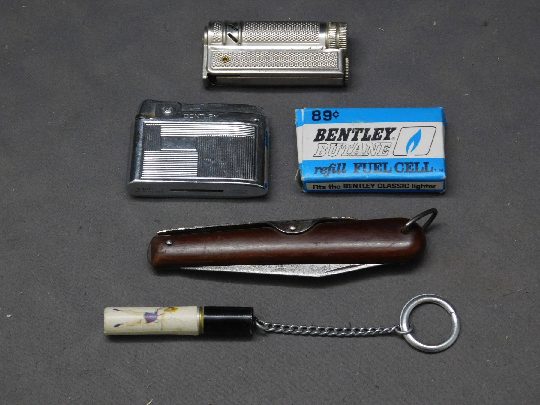 Lot of Pocket Knife Okapi Germany, Bentley Butane Refill, Lighter, Opal ...