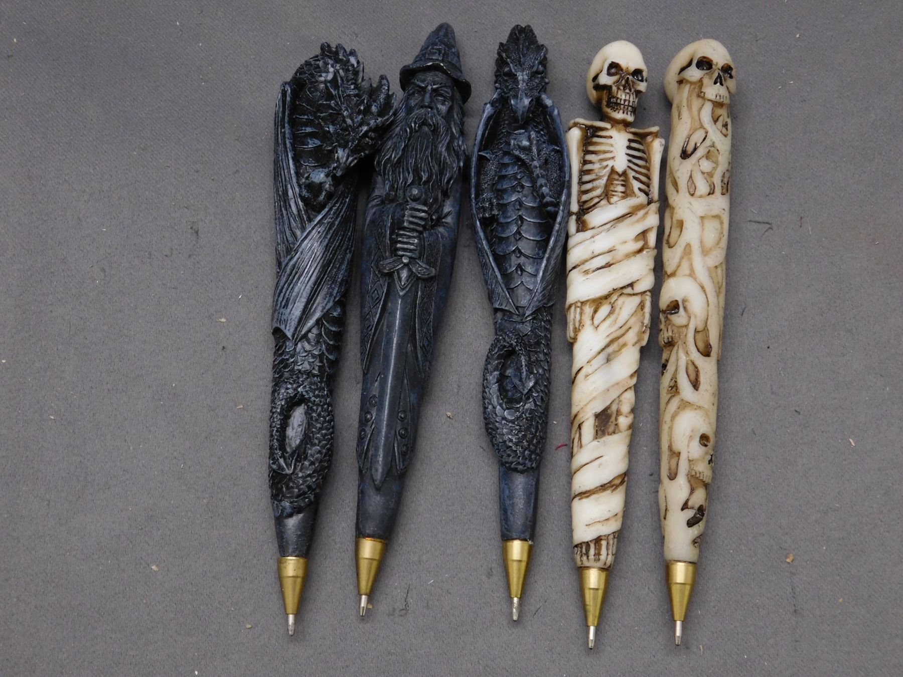 Lot of 5 Wizard, Skull, Dragon Pens
