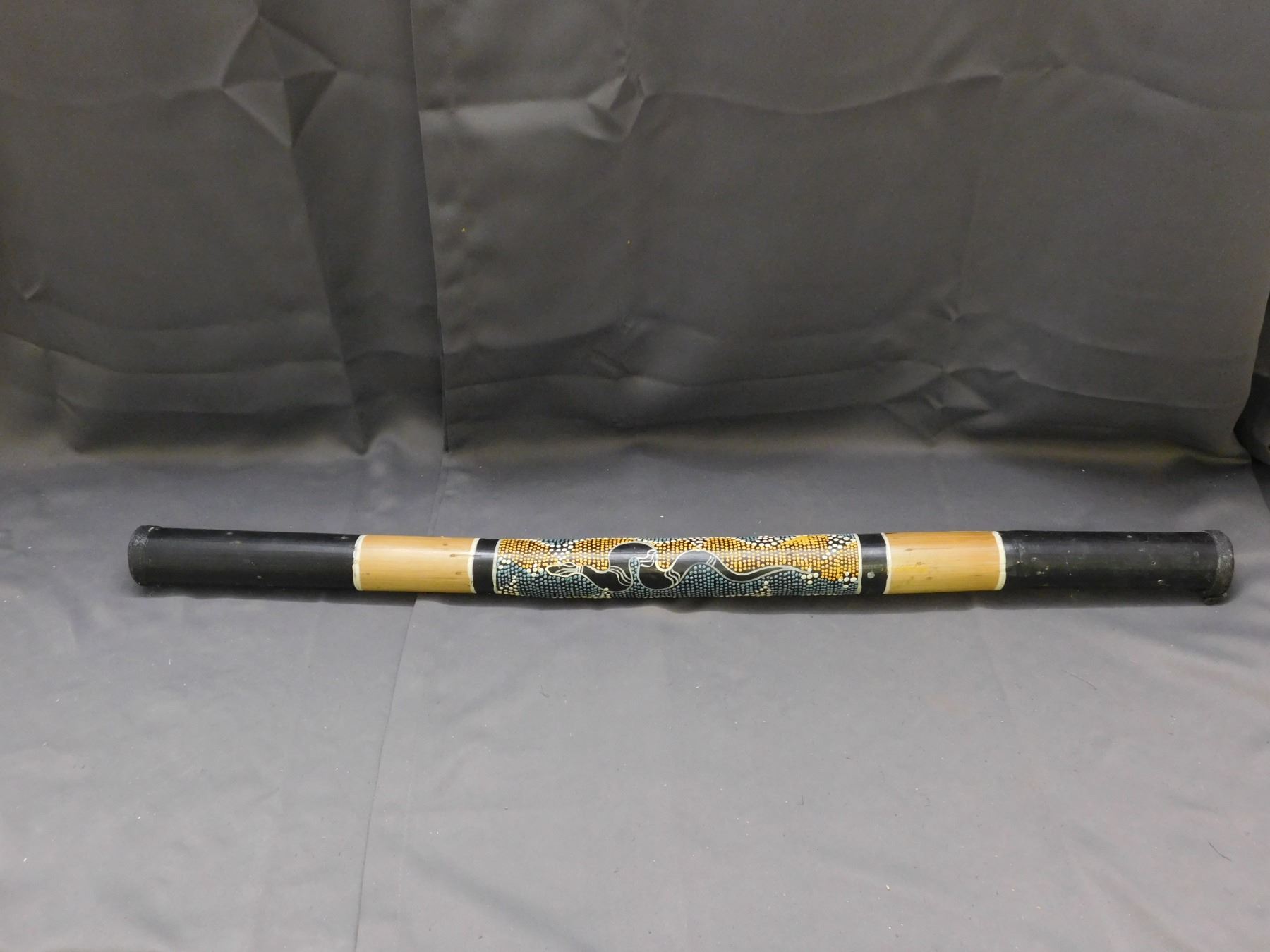Bamboo Hand Carved Rain Stick Shaker 39" Painted Turtle and Snake