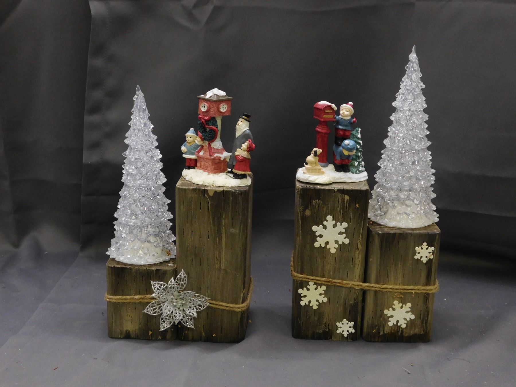 Rustic Christmas Bookends