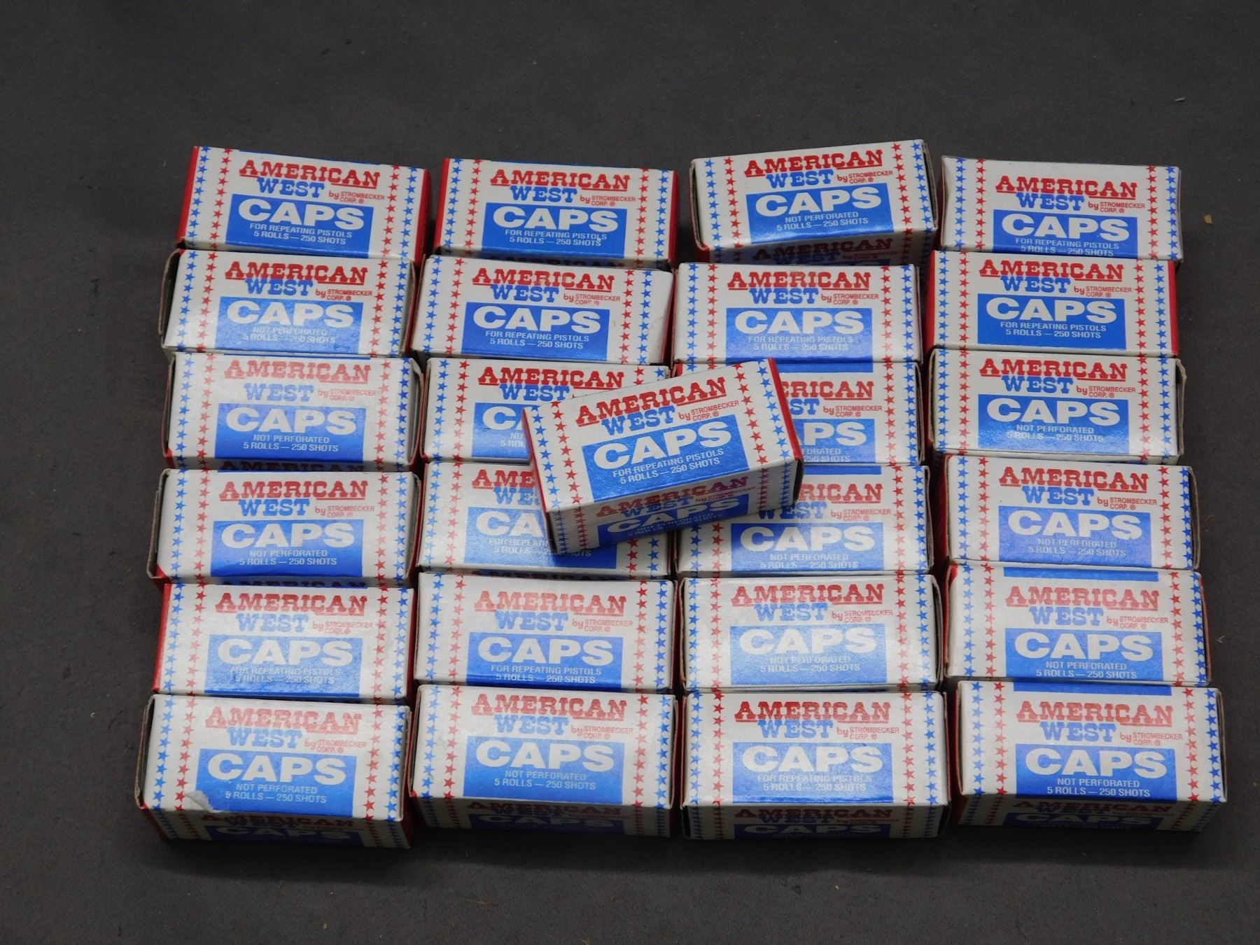 25 American West Cap Gun Caps 250 Shots Per Box NOS
