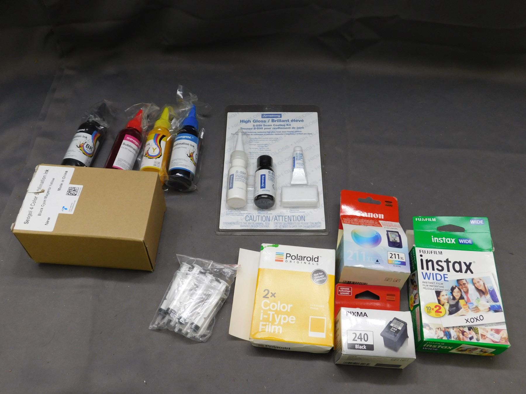 Lot of Instax & Polaroid Polaroid Film Packs, Printer Ink Black, Color ...