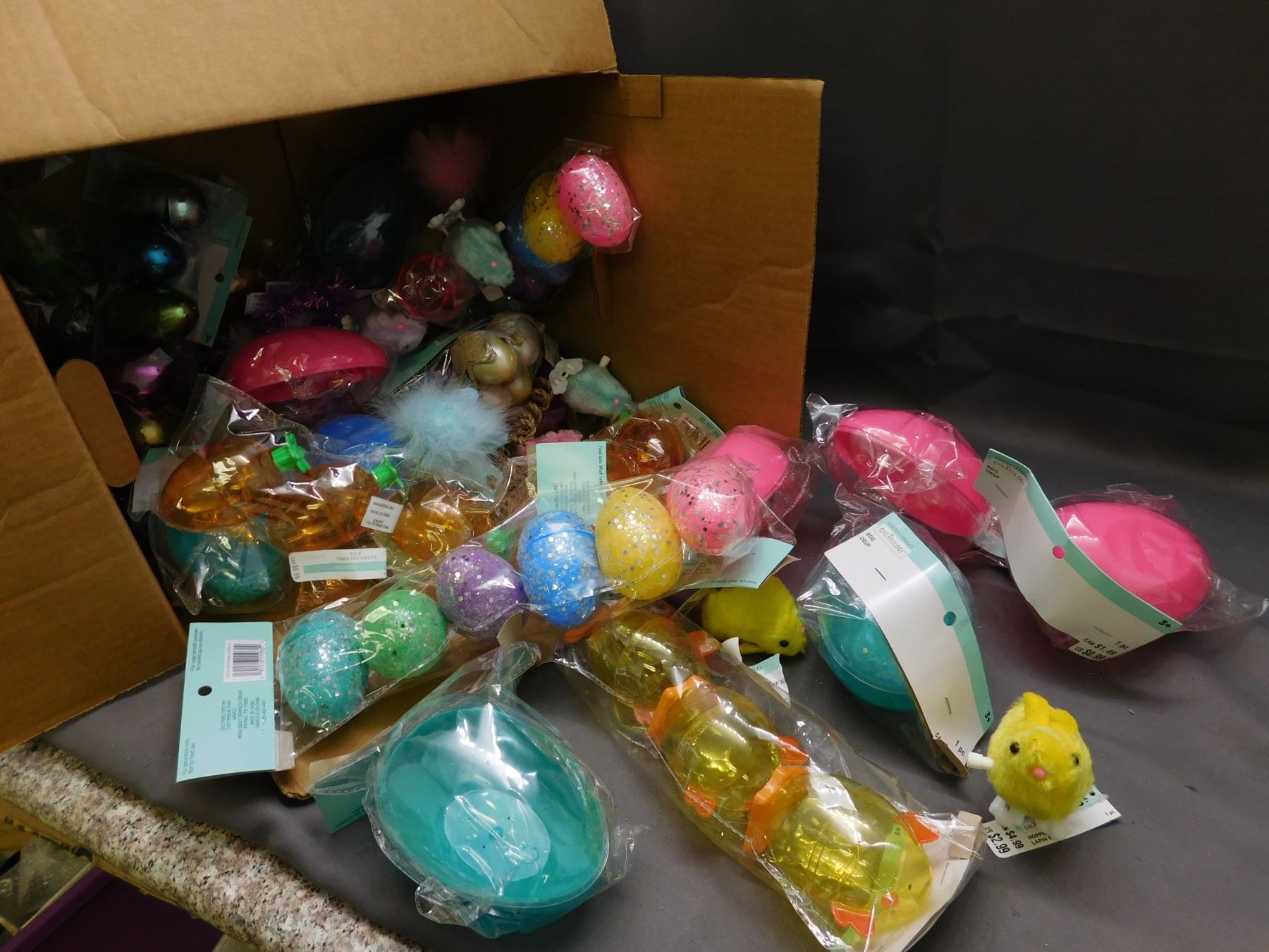 Box FULL of NOS Easter Decorations, Plastic Eggs by Creatology