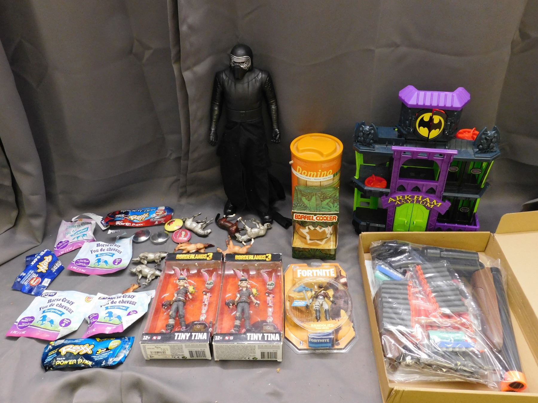 Lot of Assorted Toys NERF Gun, Batman Arkham Asylum, Star Wars, Breyer ...