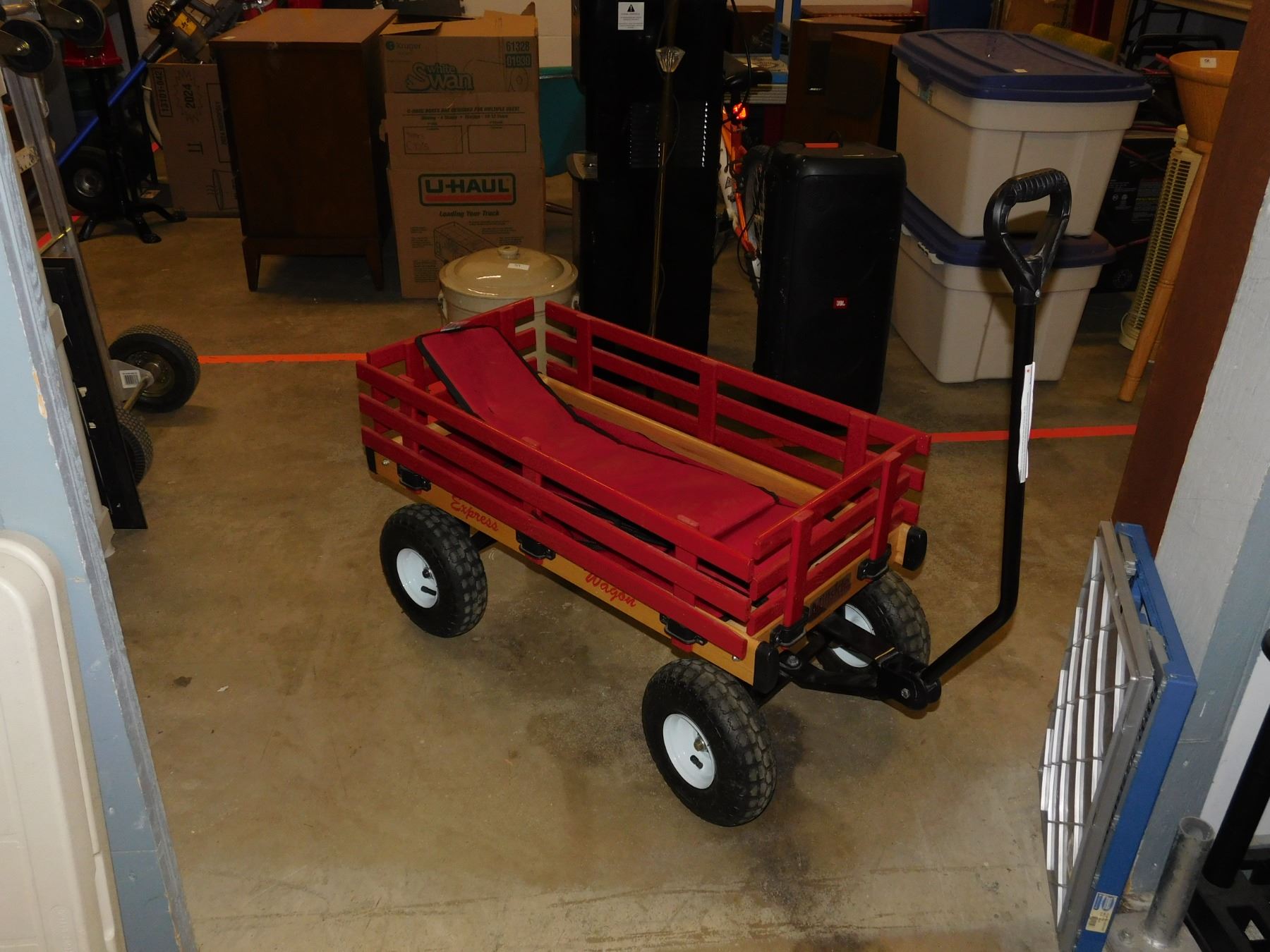 Red Wooden Pulley Trolley Cart Wagon by Millside