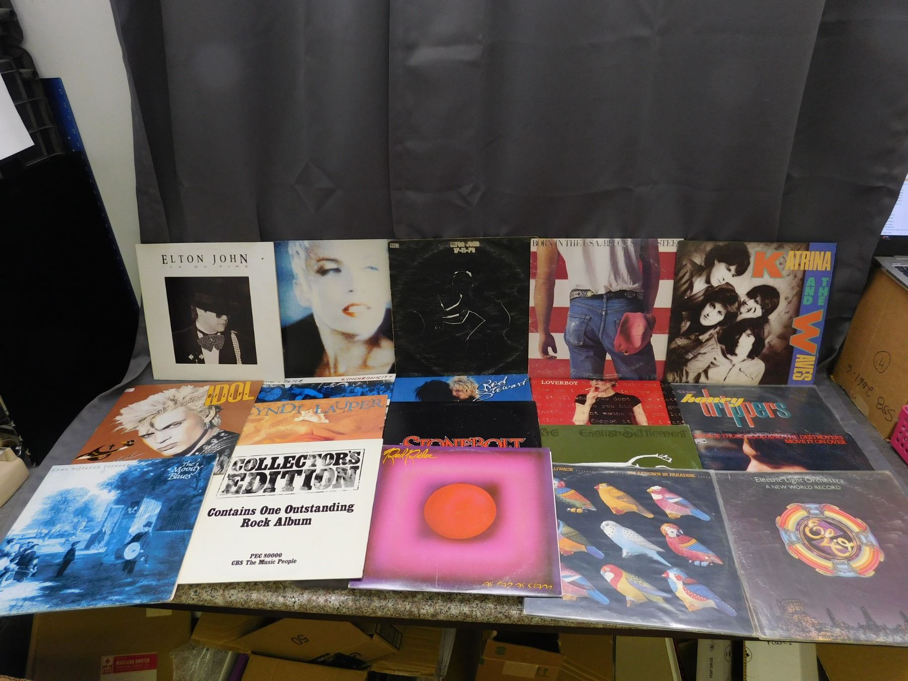 Lot of 19 Vintage Vinyl Records LPs Bruce Springsteen, Elton John ...