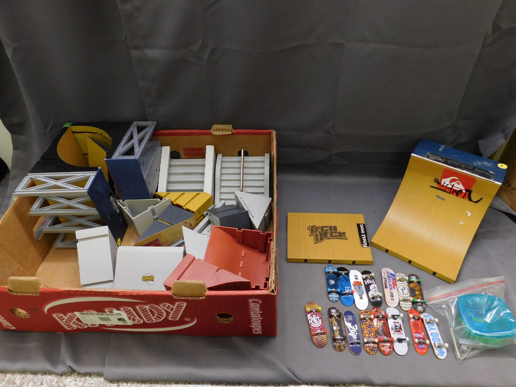 Large Bundle of Tech Deck Playset Skate Ramps, Boards, Staircases Rails Etc